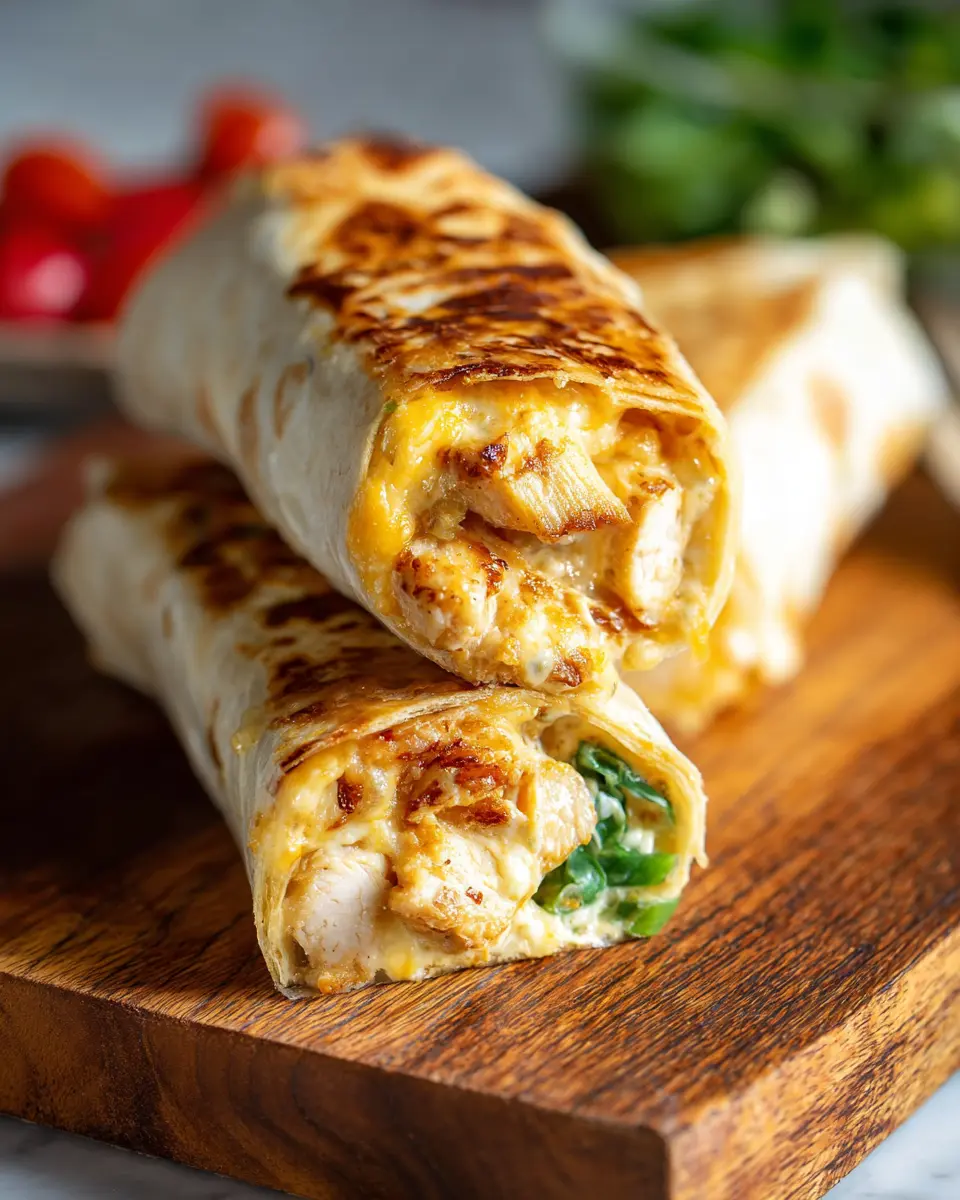 cheesy garlic chicken wraps